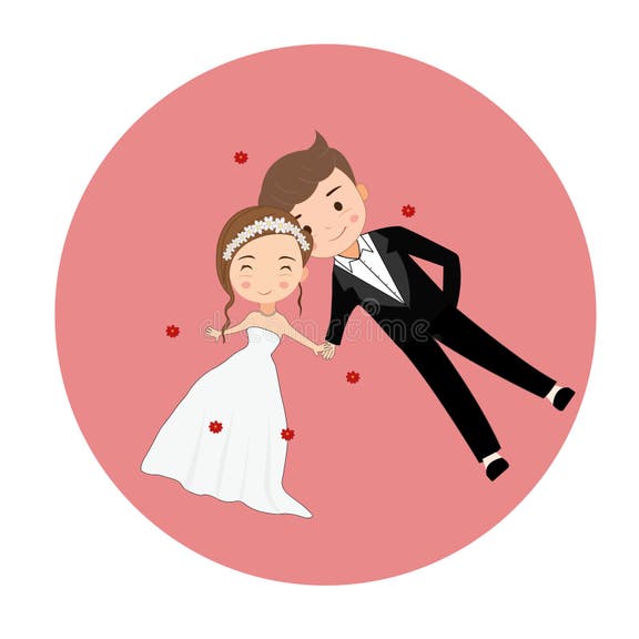 Art of Cartoon Newly Wed Couple Photoshoot Using Illustration Art Stock ...