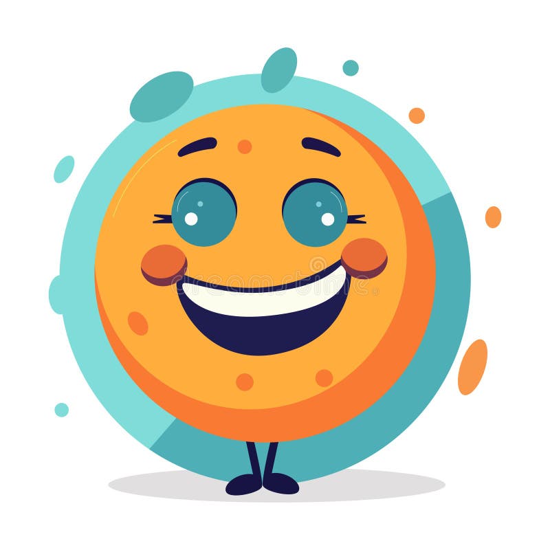 Vector Illustration Artwork this Adorable Oval Smiley is Standing ...