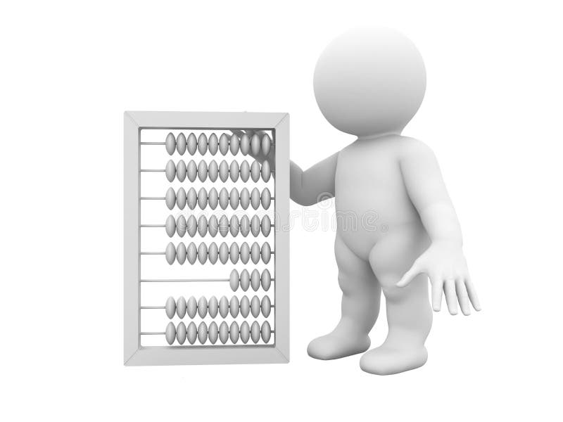Character and abacus stock illustration. Illustration of object - 16017926