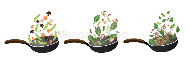 Stir Fry Vegetables Stock Illustrations – 443 Stir Fry Vegetables Stock ...