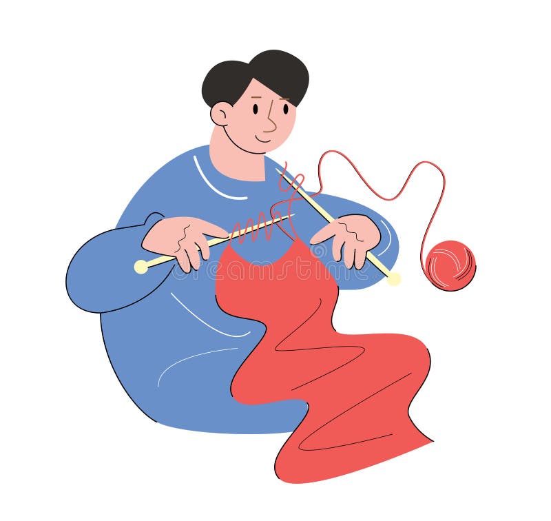 Character People Knitting Vector Illustration Stock Vector ...