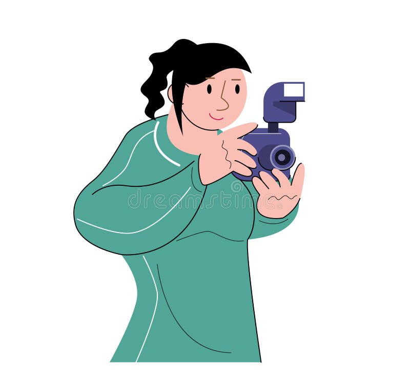 Hobby Character Take a Photo Vector Illustration Stock Vector ...