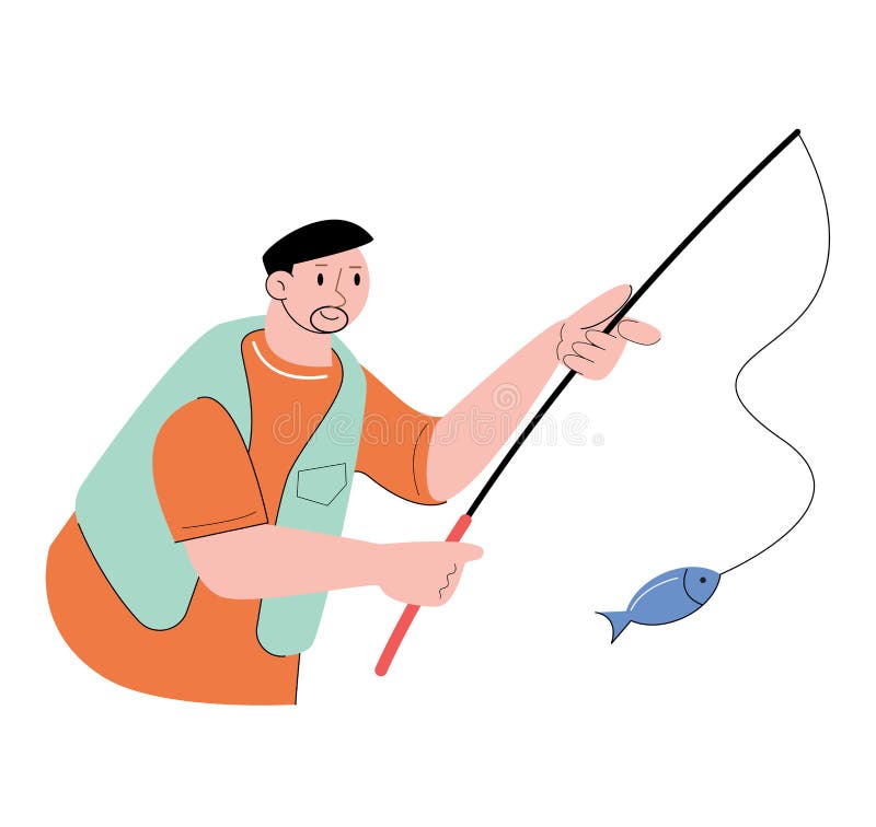 Character People Fishing Vector Illustration Stock Vector ...