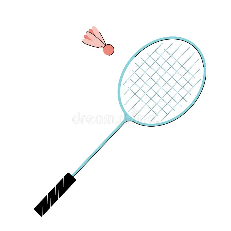 Badminton Racket with Shuttlecock Isolated Vector Illustration Stock ...