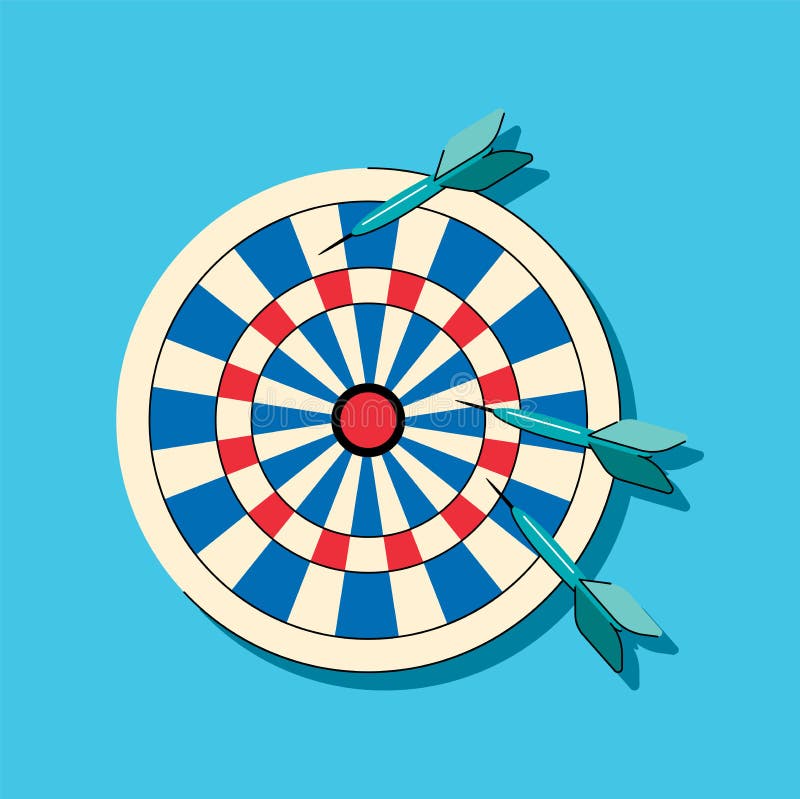 Darts and Darts Board Vector Illustration Stock Vector - Illustration ...