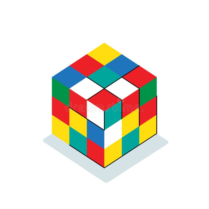 Rubik Cube Isolated Vector Illustration Stock Vector - Illustration of ...