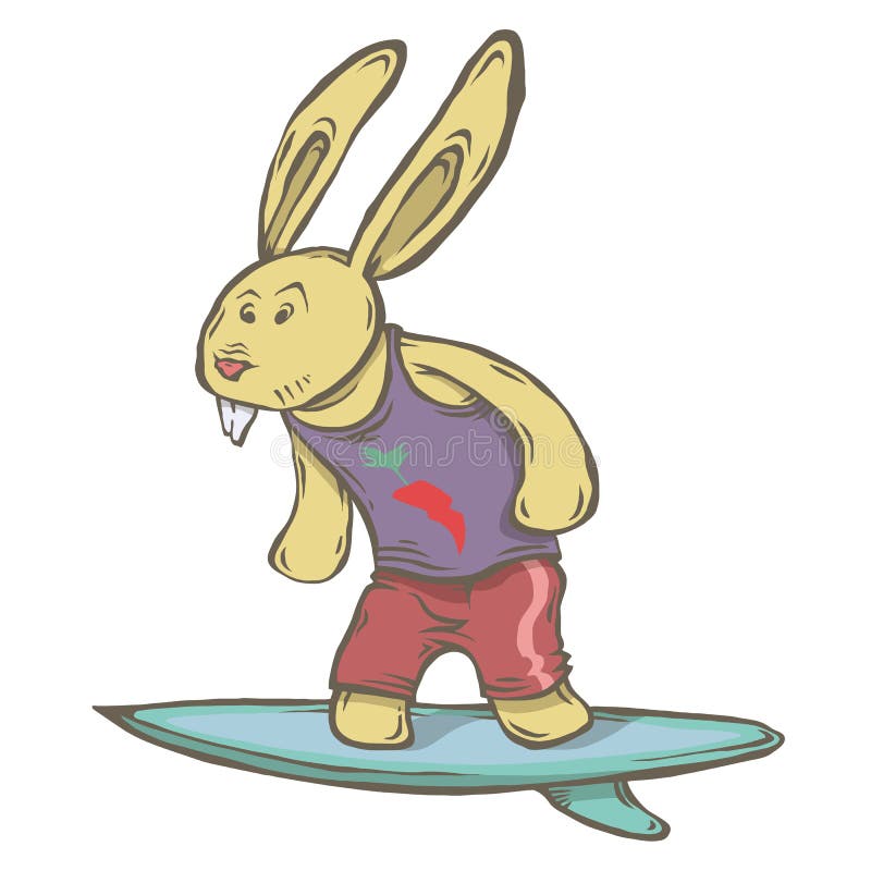 Character animal surfer stock illustration. Illustration of happy ...