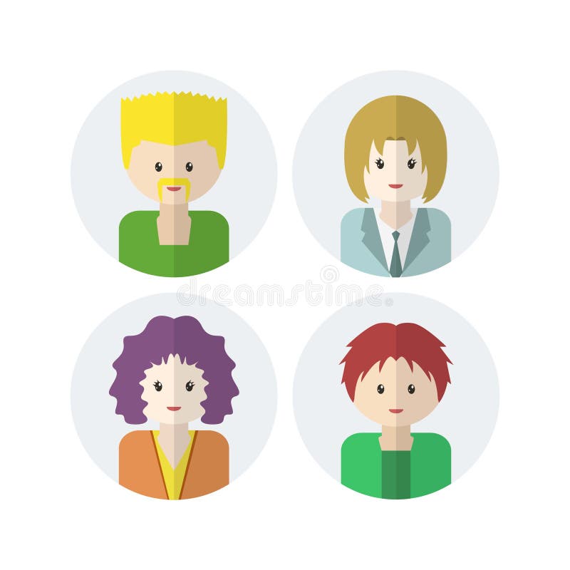 Character Avatars Set, Collection of Flat Design Avatars Stock Vector ...