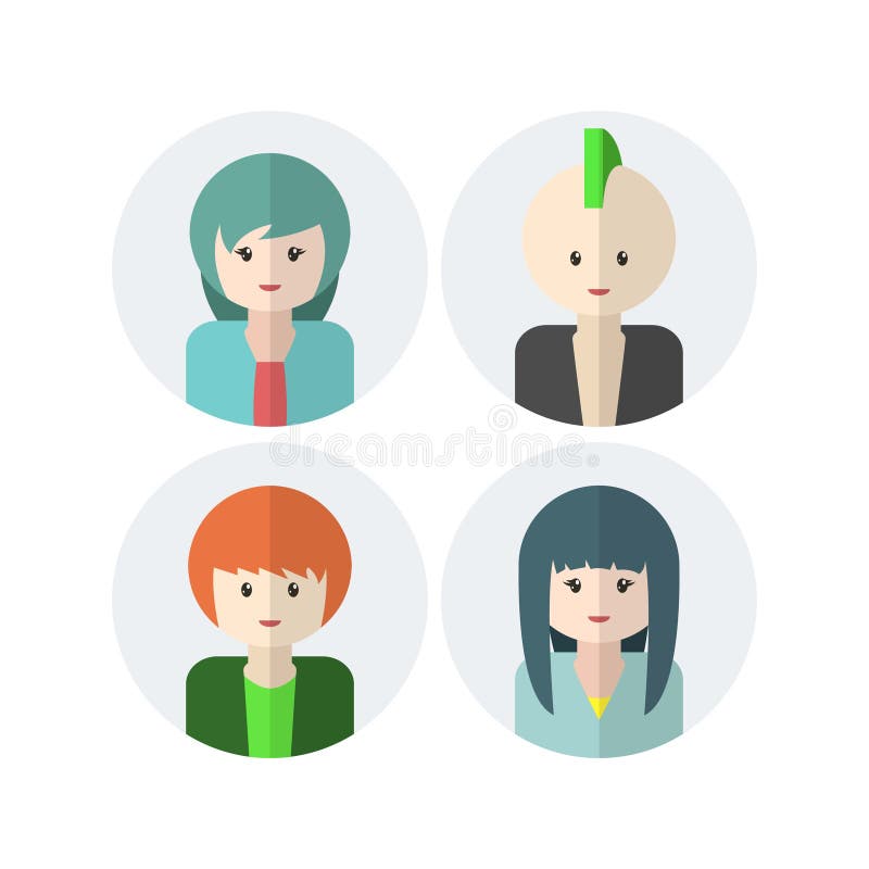 Character Avatars Set, Collection of Flat Design Avatars Stock Vector ...