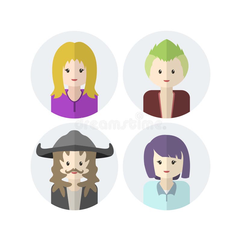 Character Avatars Set, Collection of Flat Design Avatars Stock Vector ...