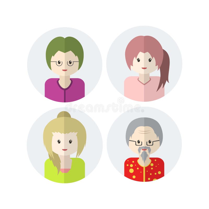 Character Avatars Set, Collection of Flat Design Avatars Stock Vector ...