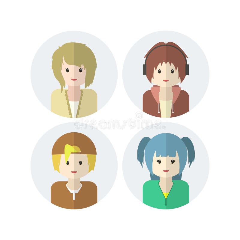 Character Avatars Set, Collection of Flat Design Avatars Stock Vector ...