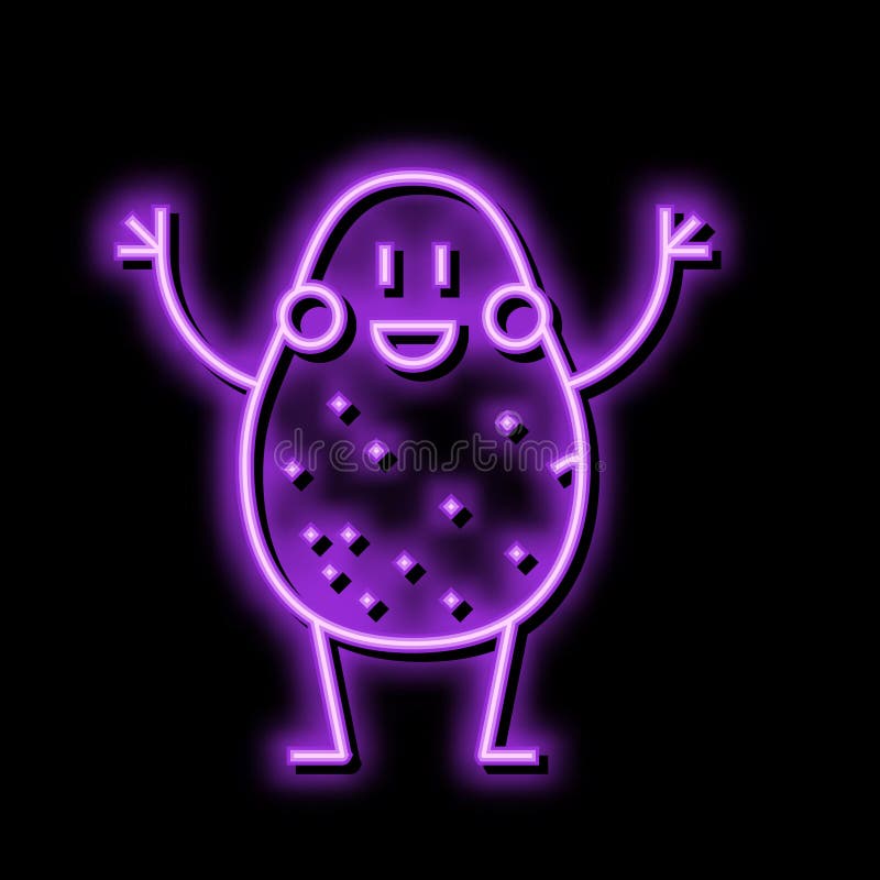 Character Avocado Green Neon Glow Icon Illustration Stock Vector ...