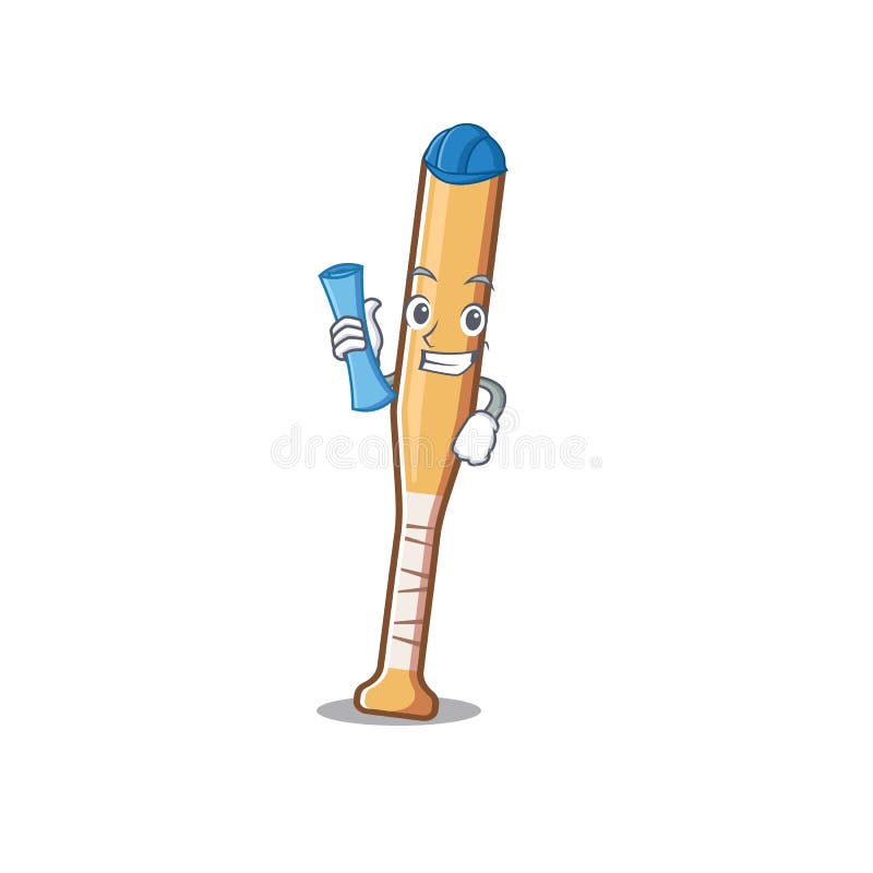 Character Baseball Bat in Cartoon Architect Shape Stock Vector ...