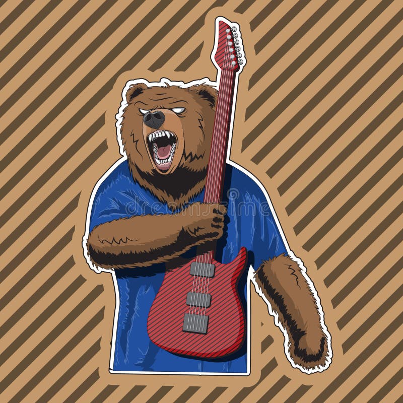 Bear Playing Guitar Stock Illustrations – 479 Bear Playing Guitar Stock ...
