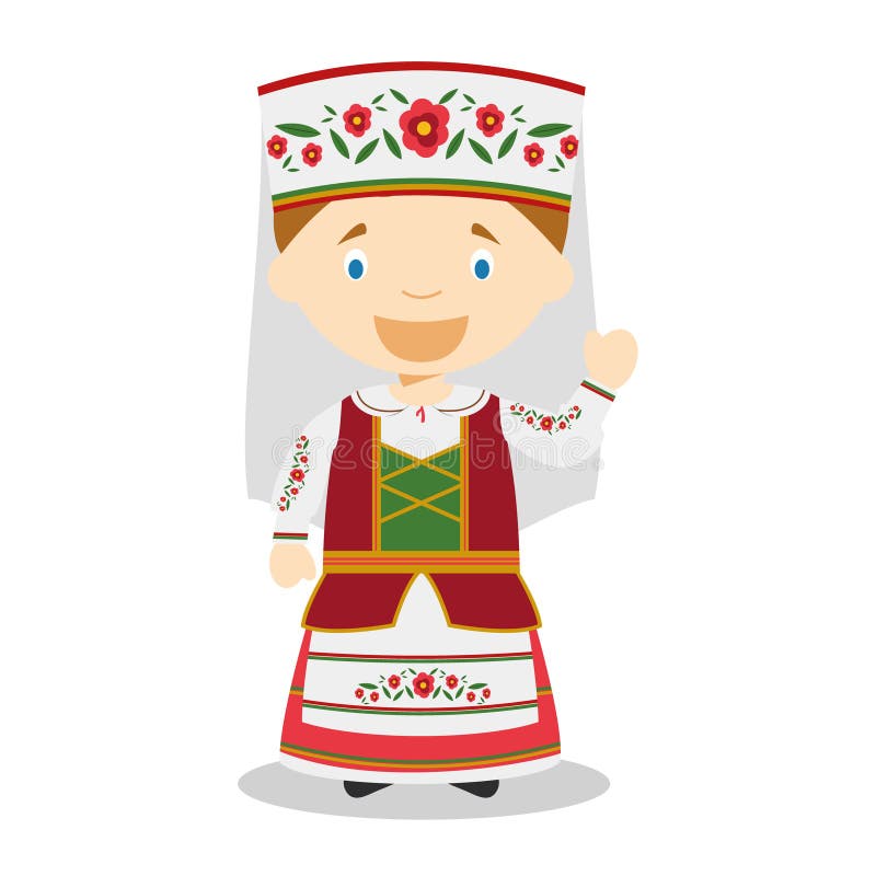 Character from Belarus Dressed in the Traditional Way Stock Vector ...