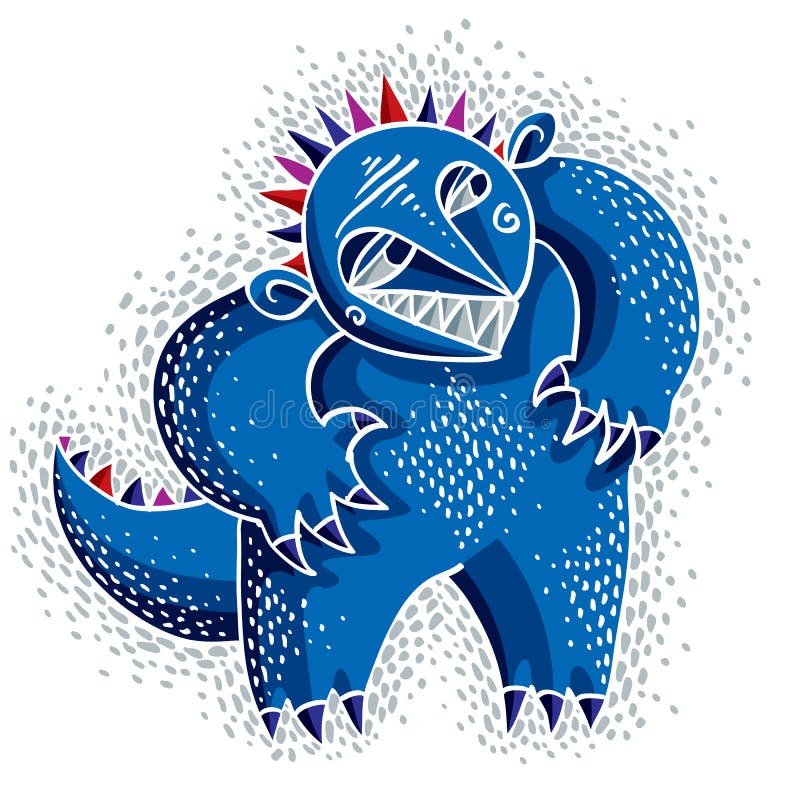 Character Bizarre Monster Vector Flat Illustration, Cute Blue Mu Stock ...