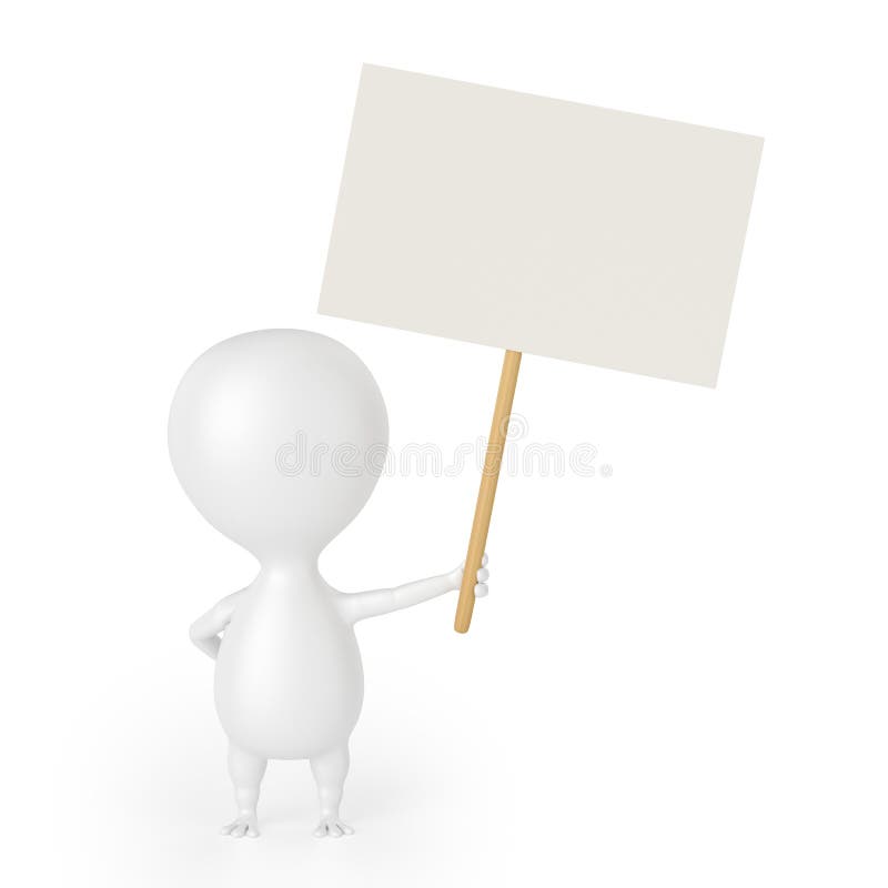 Character with Blank Placard Stock Illustration - Illustration of ...