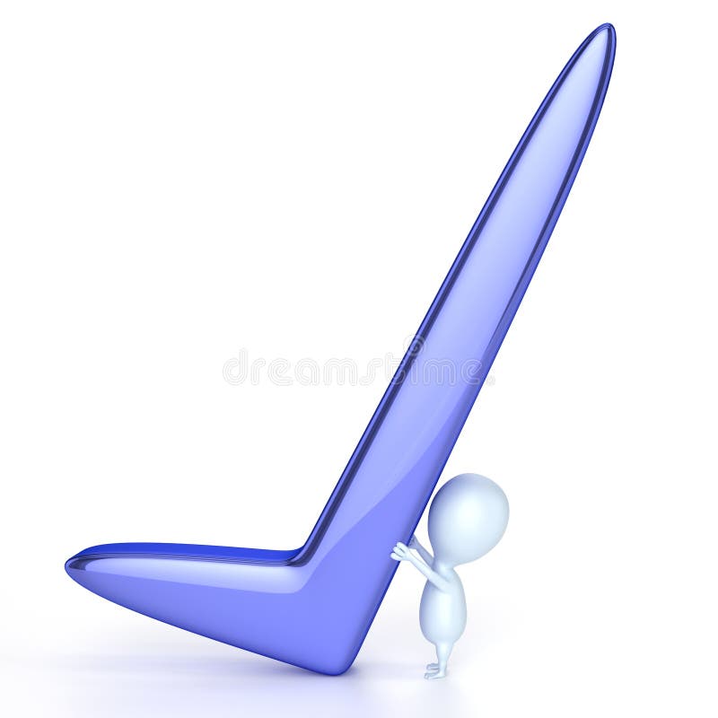 Character and Blue Check Mark Stock Illustration - Illustration of ...