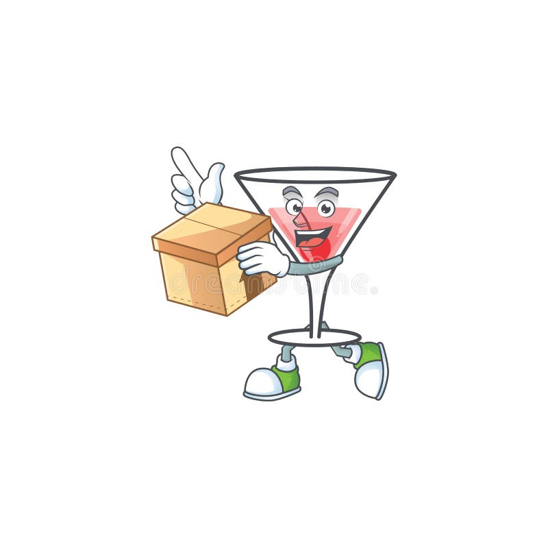 Character a with Bring Box in the Cartoon Cocktail Stock Vector ...