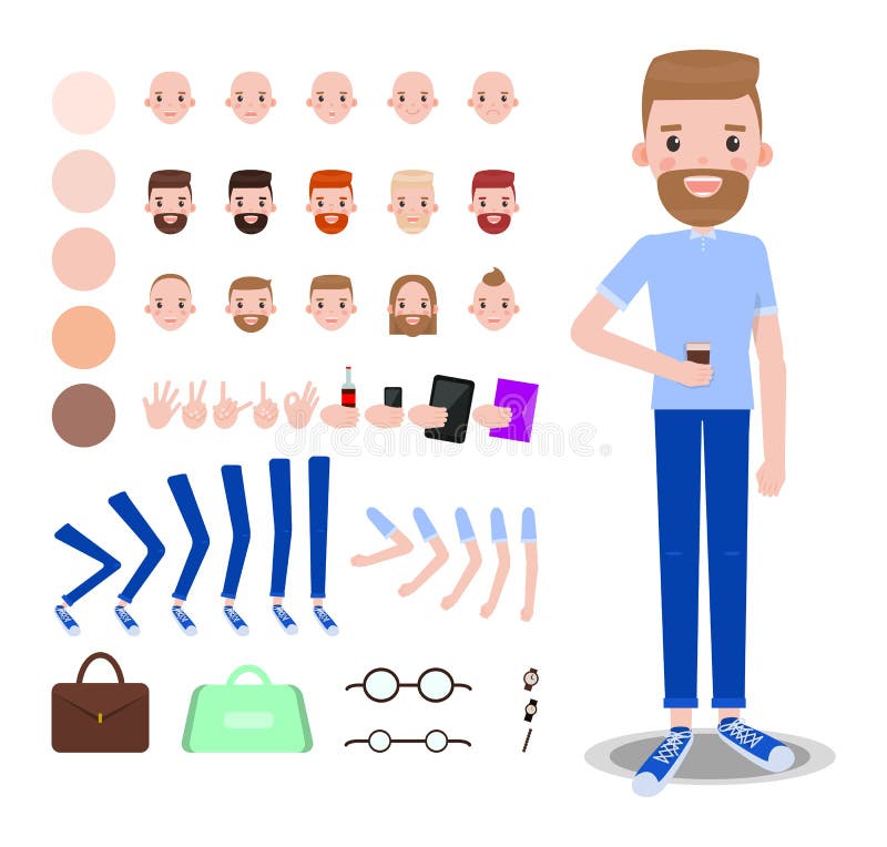 Character Builder Collection Vector Illustration Stock Vector ...