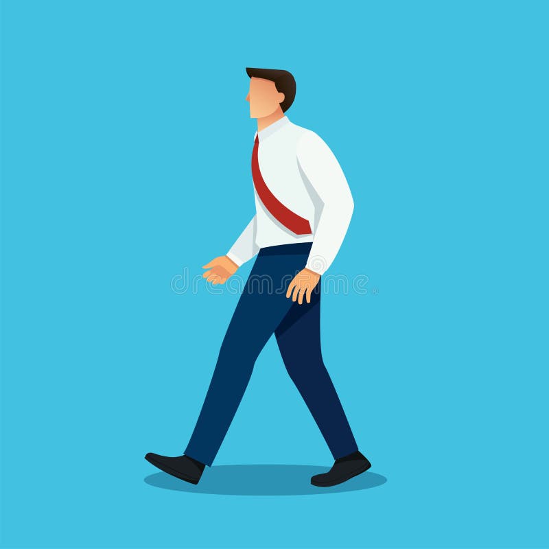 Character Businessman Walking Vector Illustration Stock Vector ...