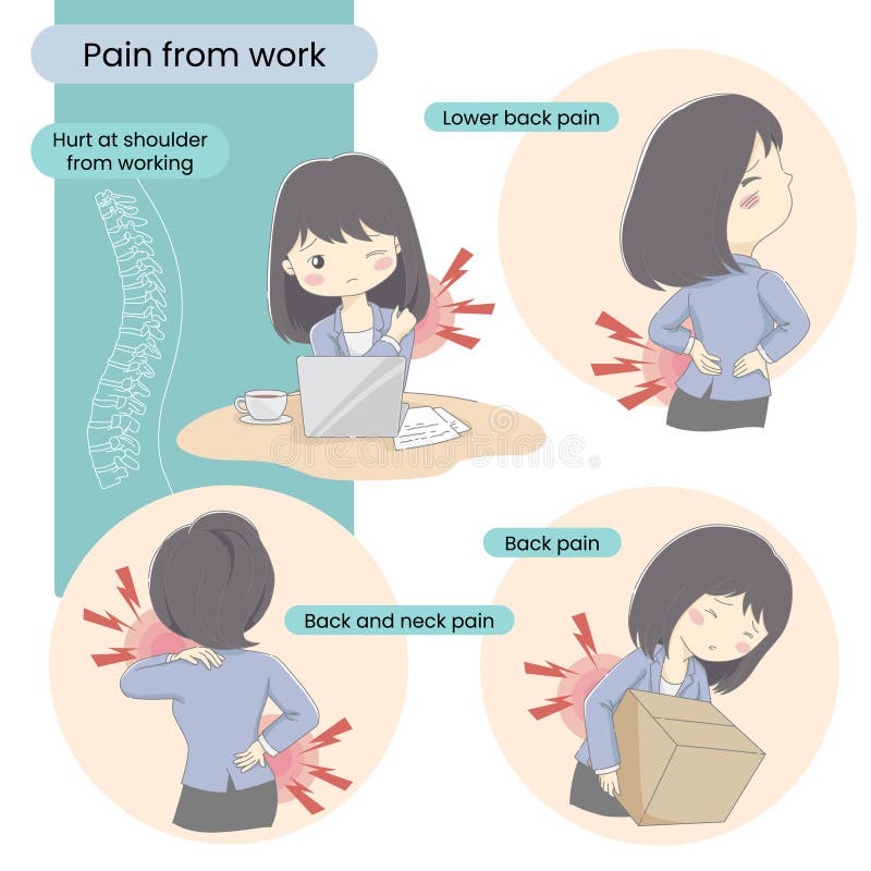 Character of Businesswoman Pain from Work Stock Vector - Illustration ...