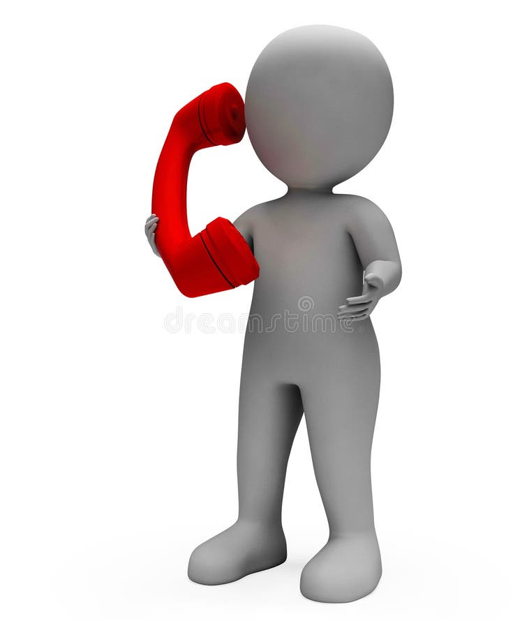 Character Talking Represents Phone Call and Calls 3d Rendering Stock ...