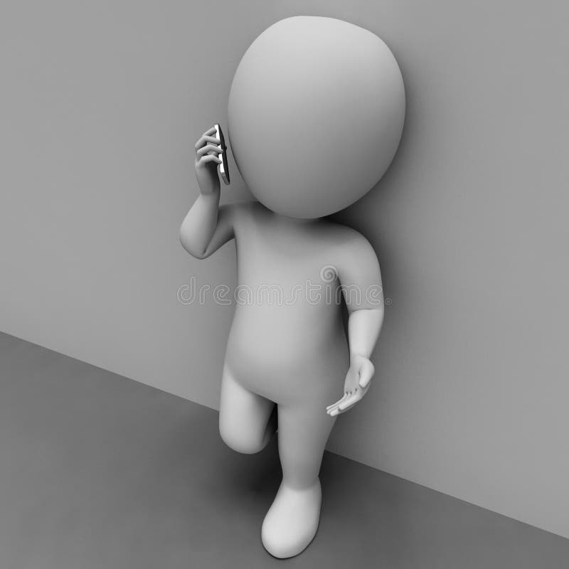 Character Call Shows Discussion Communicate and Illustration 3d Stock ...
