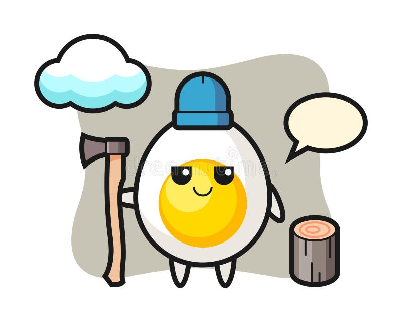 Character Cartoon of Boiled Egg As a Woodcutter Stock Vector ... Character Cartoon of Boiled Egg As a Woodcutter Stock Vector ...