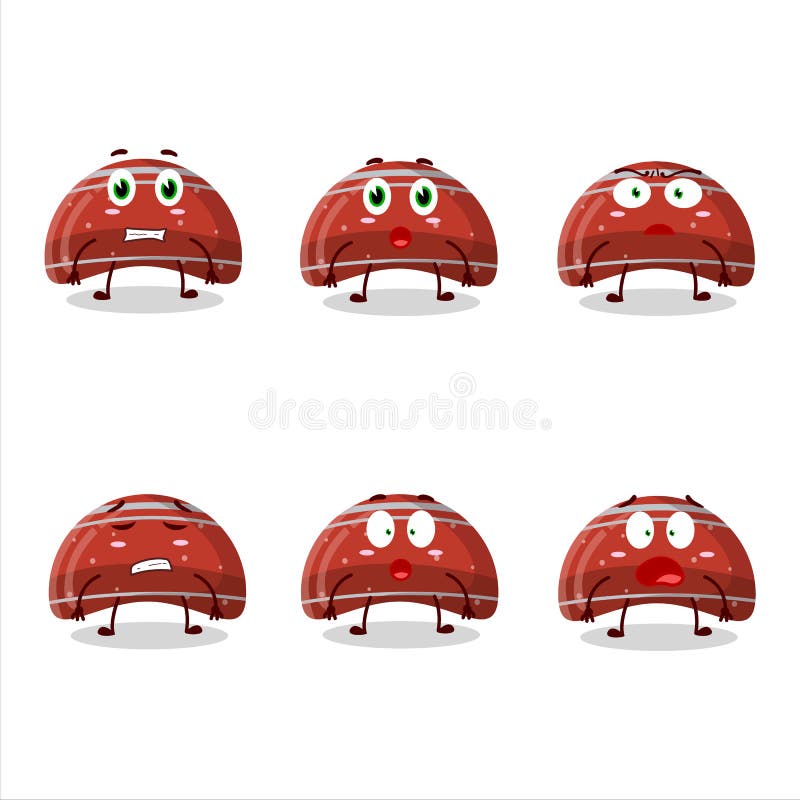 Character Cartoon of Curve Red Gummy Candy with Scared Expression Stock ...