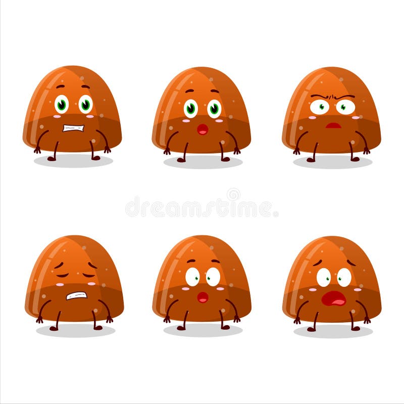 Character Cartoon of Orange Jelly Gummy Candy with Scared Expression ...