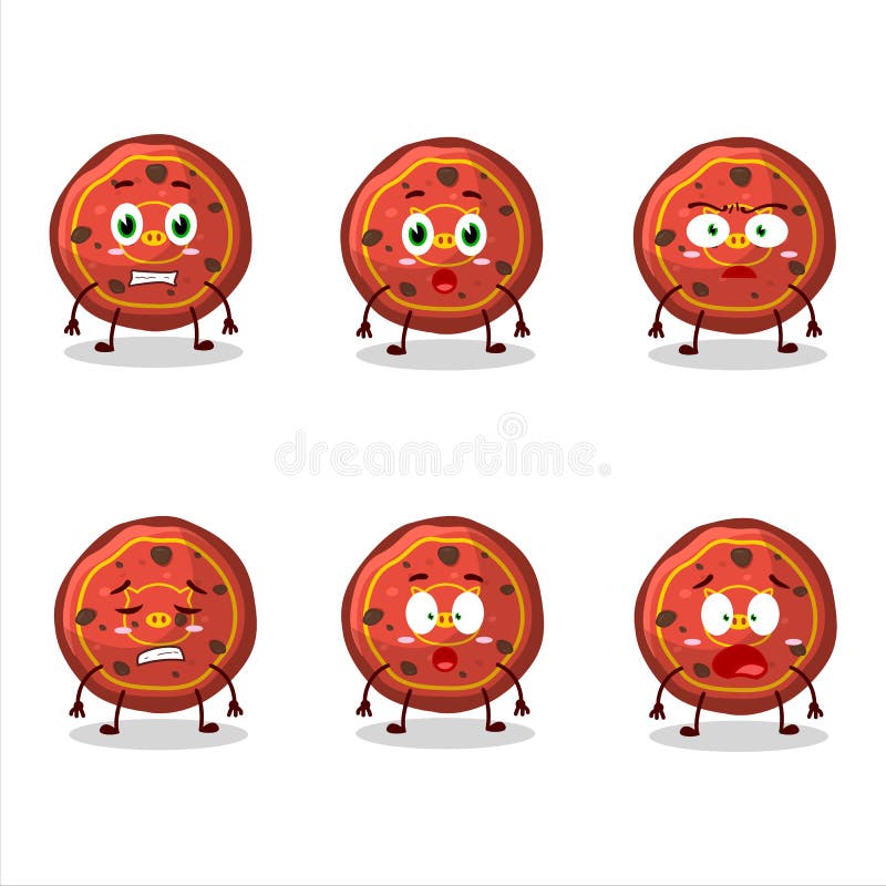 Character Cartoon of Red Cookies Pig with Scared Expression Stock ...