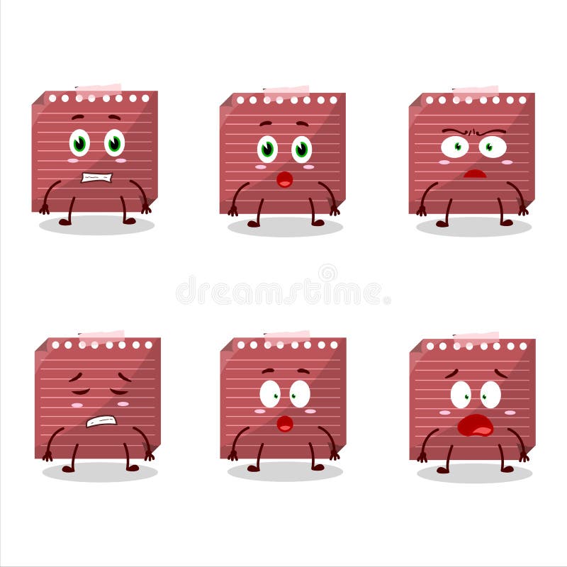 Character Cartoon of Red Sticky Note with Scared Expression Stock ...