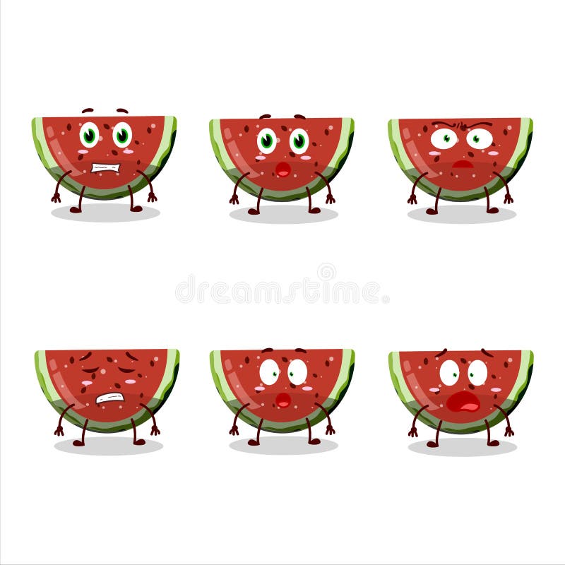 Character Cartoon of Watermelon Gummy Candy with Scared Expression ...