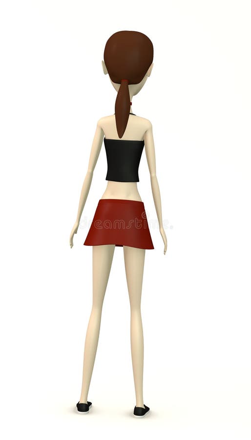 Character in Casual Clothes from Back Stock Illustration - Illustration ...