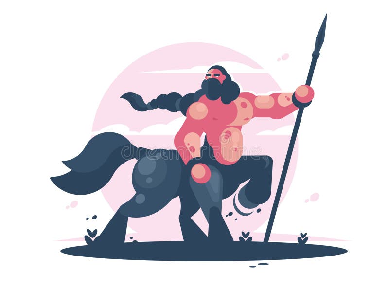 Character Centaur with Spear Stock Vector - Illustration of ancient ...