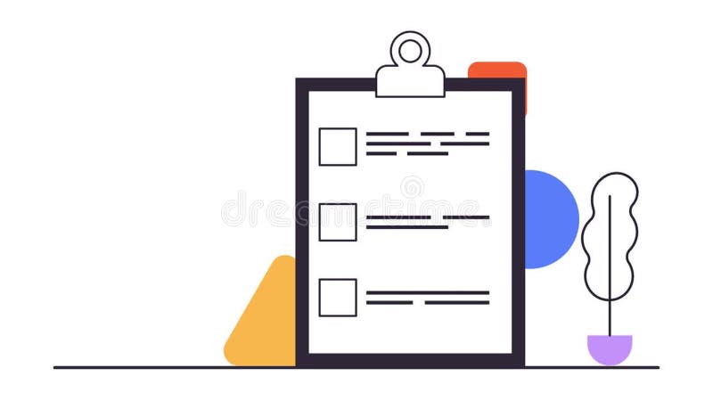 Character with Check Mark. Check List Document on Tablet, Paper Check ...
