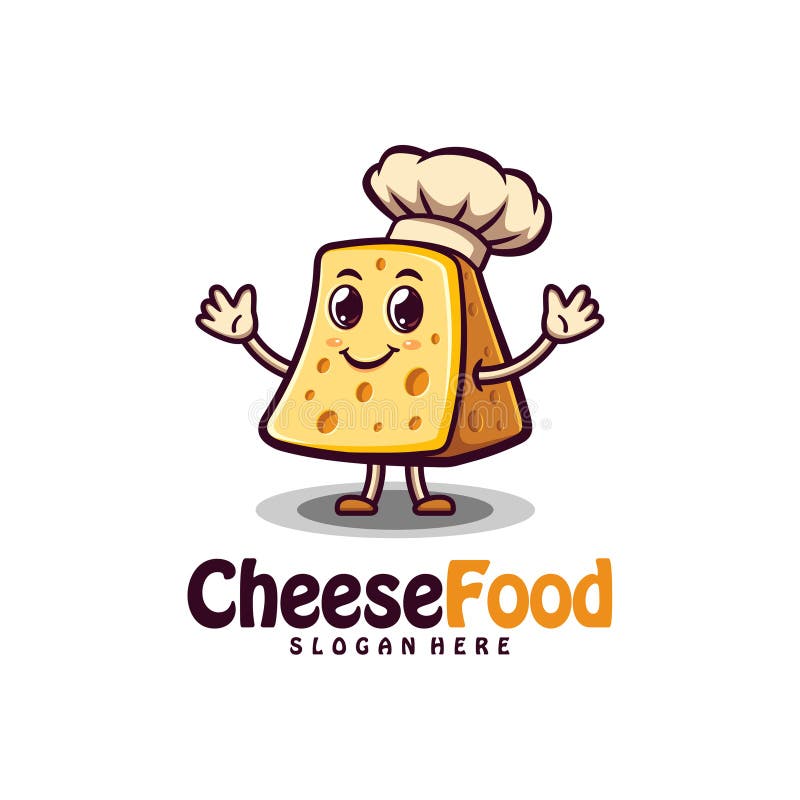 Character Cheese with Chef Hat Logo Design Concept Vector. Creative ...