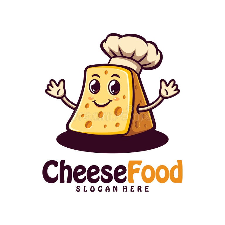 Character Cheese with Chef Hat Logo Design Concept Vector. Creative ...
