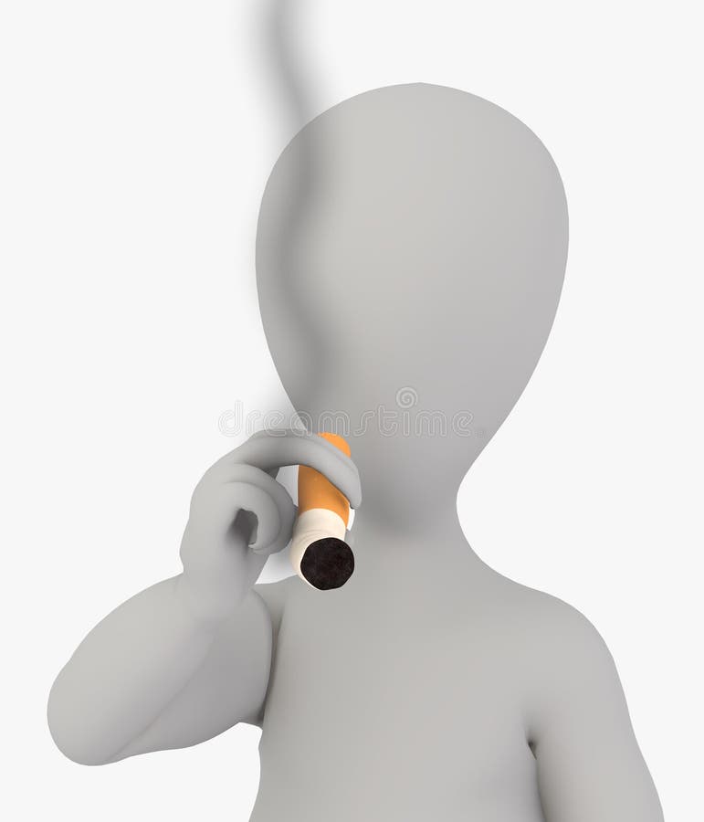 Character with Cigarette Smoking Stock Illustration - Illustration of ...