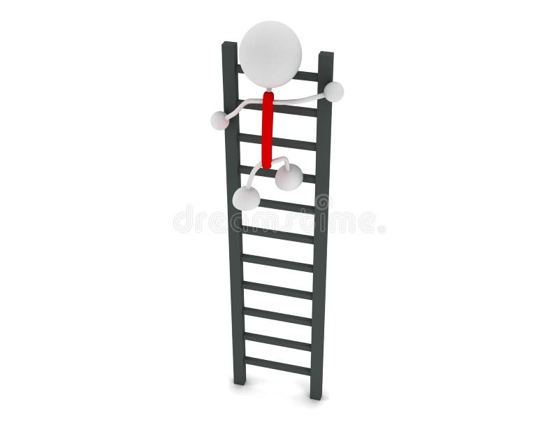Character Climbing a Ladder Stock Illustration - Illustration of ...