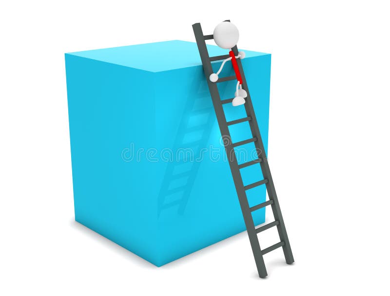 Character Climbing a Ladder Stock Illustration - Illustration of ...