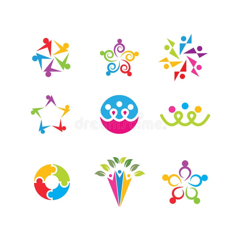 The Character of Community,network and Social People Icon Set Design ...