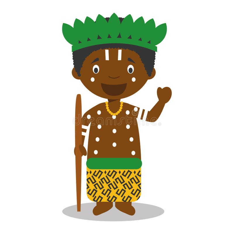 Character from Congo Dressed in the Traditional Way Stock Vector ...