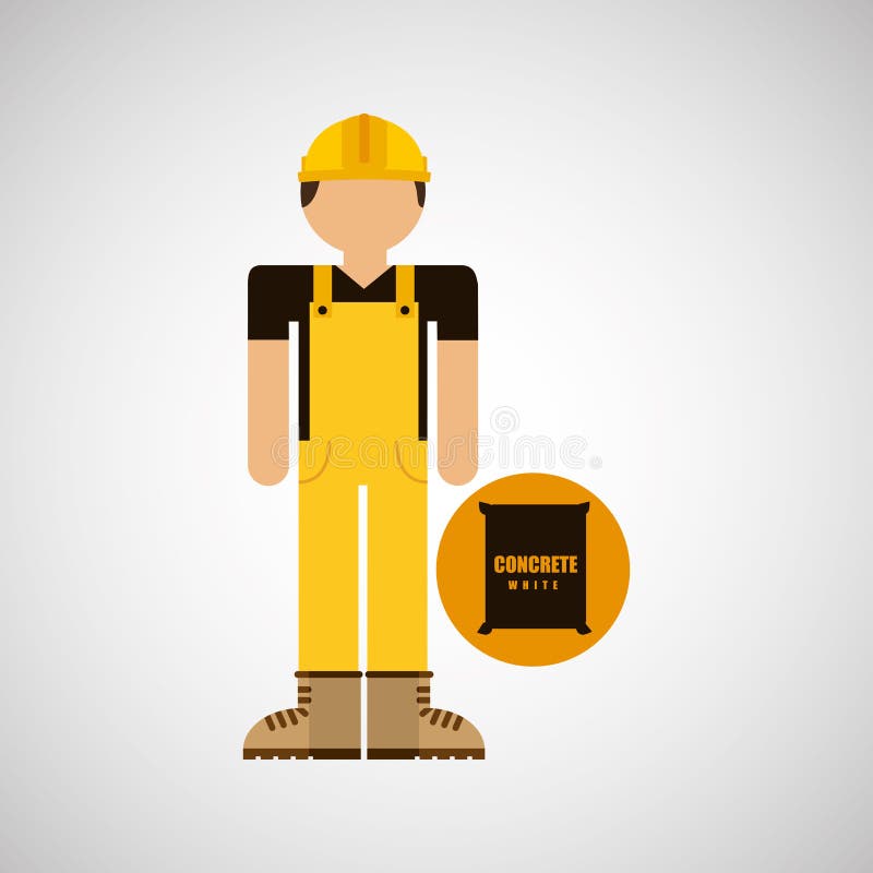 Character Construction Man with Concrete Stock Illustration ...