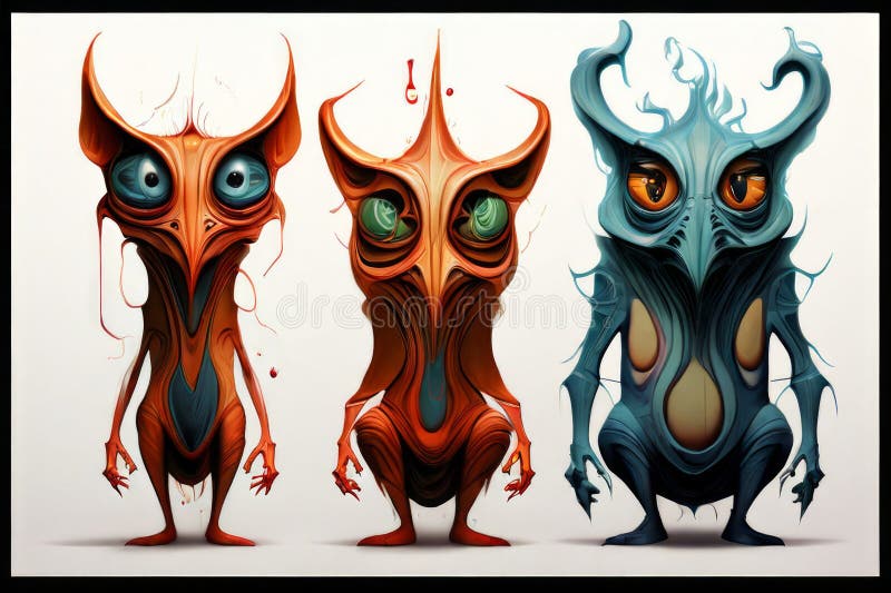 Character Creature Design Abstract Shapes and Forms Maybe Resemb Stock ...