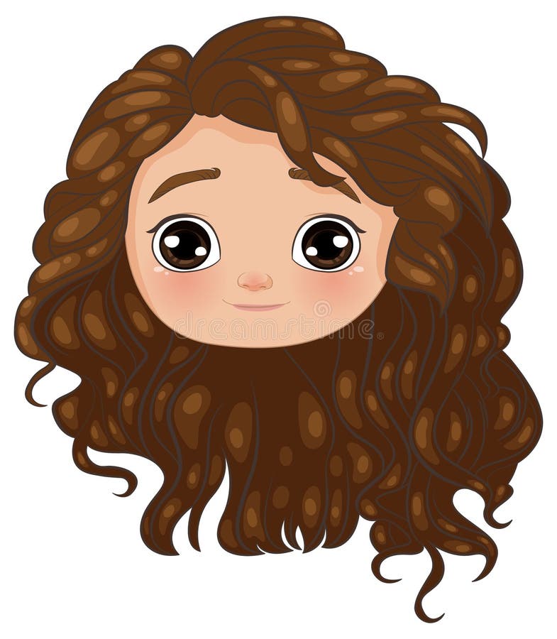 Character with curly hair stock vector. Illustration of face - 324377712