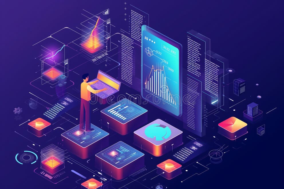 Character Design, Business People Working, Using Big Data, Vector ...