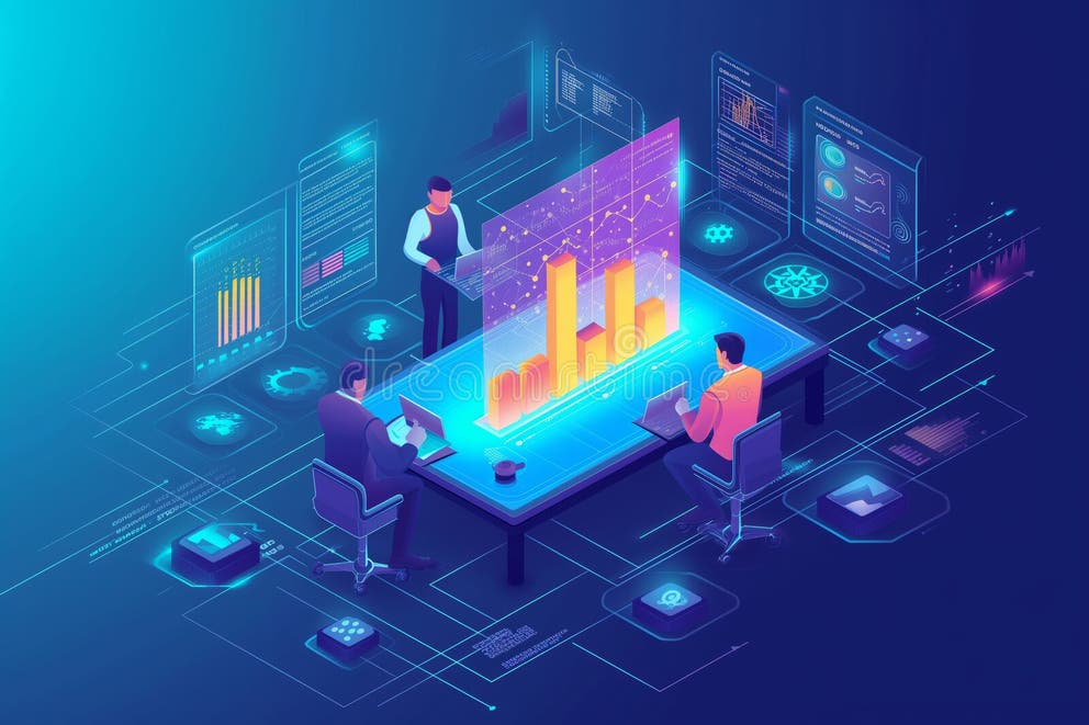 Character Design, Business People Working, Using Big Data, Vector ...